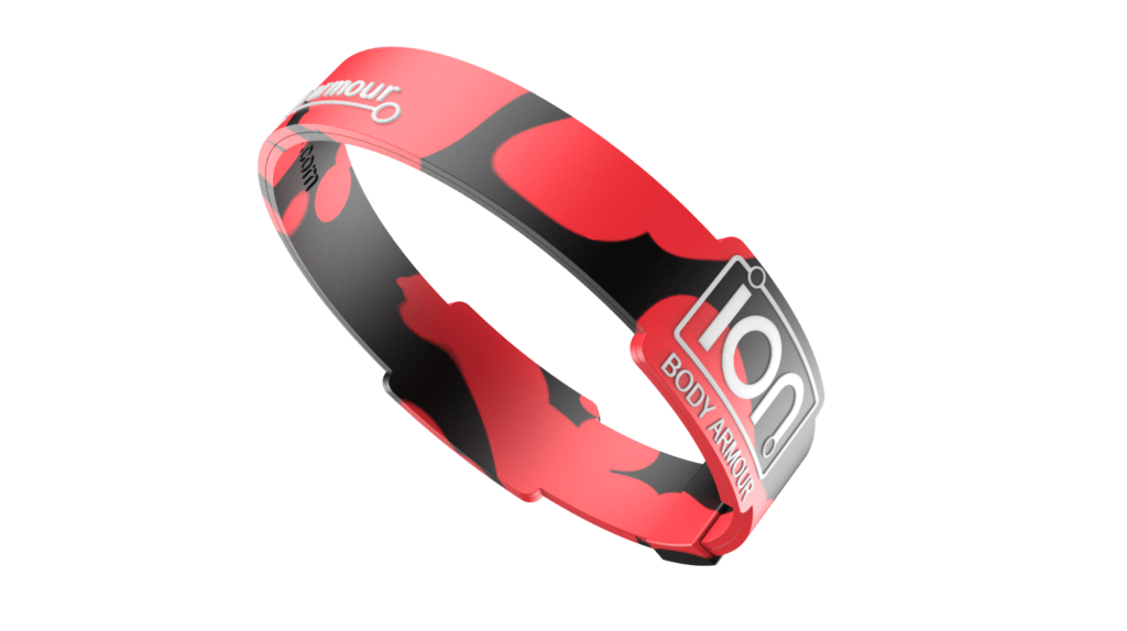 Wellness Black & Red Mixed ION Wristband | ION Body Armour